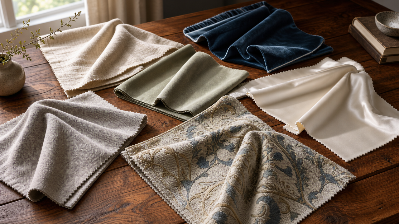 Curtain Fabric Types: Compare Cotton, Linen, Polyester & IFR Blackout ...